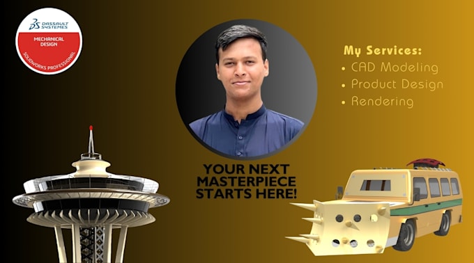 Provide creative cad modeling expert product design stunning rendering ...