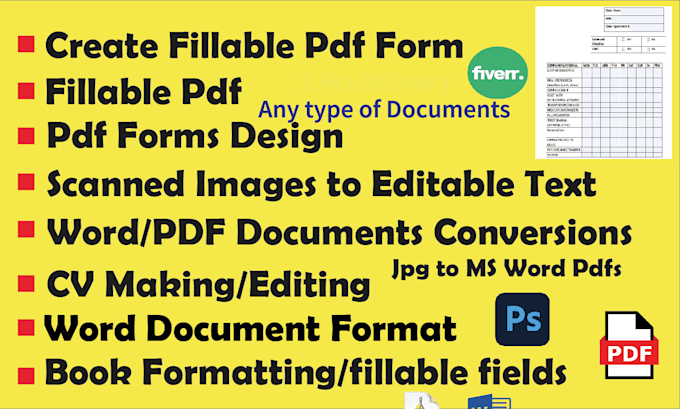 Create fillable pdf form or create fillable pdf form from word and ...