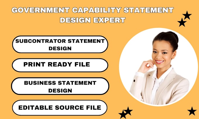 Do capability statement, add naics, cagecode, company overview, past ...