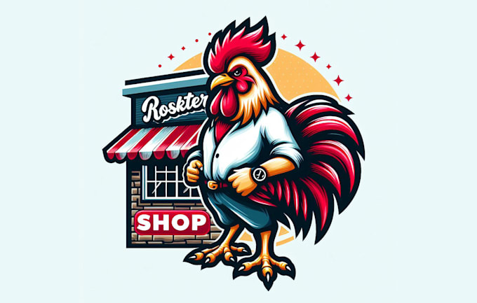 Design awesome rooster shop mascot logo design with unlimited revision by Antora_khatue | Fiverr