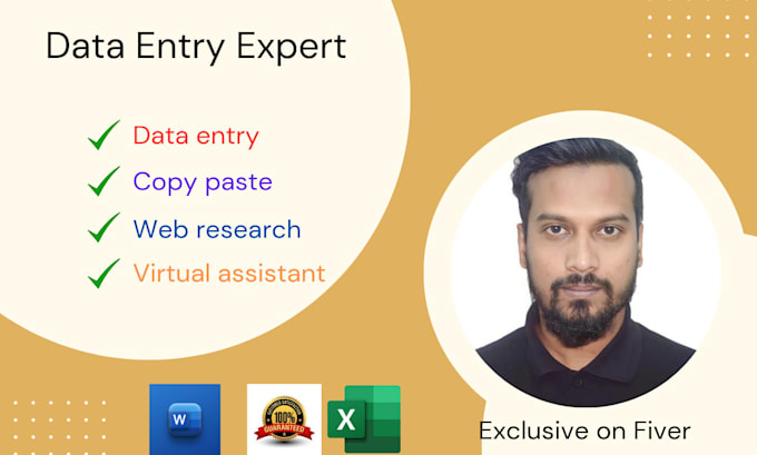 Do accurate data entry work copy paste web scraping lead genaration by Shripon808 | Fiverr
