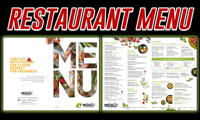 Design modern print and digital restraint menu and rat list by ...