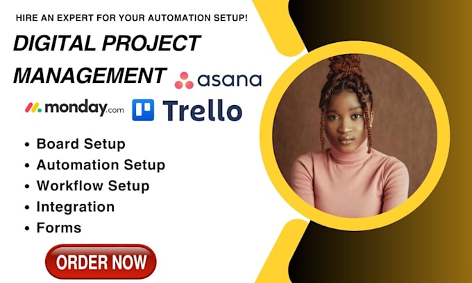 Setup project management on monday com asana trello monday crm by Stephen_wales | Fiverr