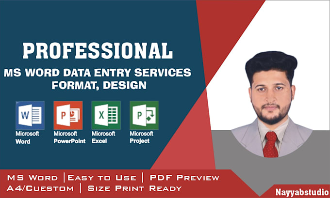 Professional ms word data entry services format, design by Nayyabstudio ...