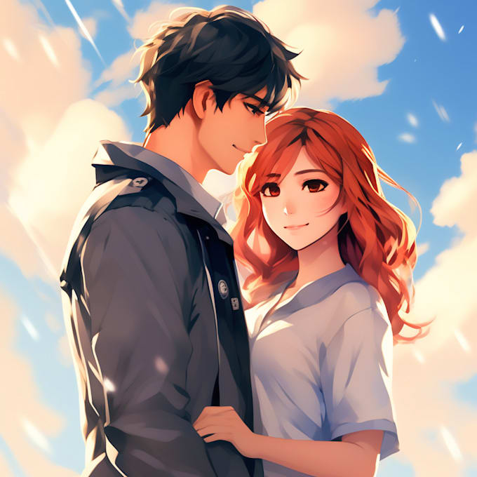 Raw anime couple in anime my style by Coturnix | Fiverr