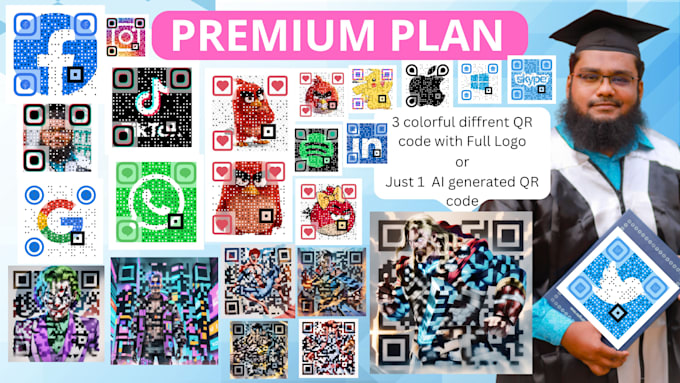 Create professional colorful qr codes with logo image or generate ai qr ...