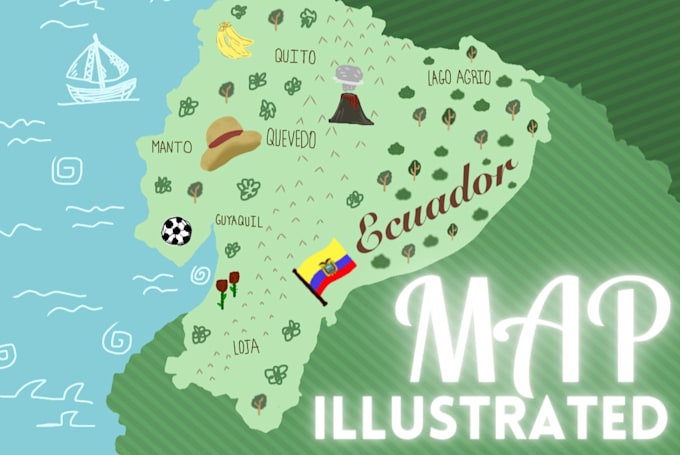 Create an illustrated map by Siroozueuw | Fiverr