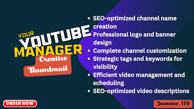 Do youtube management with creative thumbnail by Jasmine_110 | Fiverr