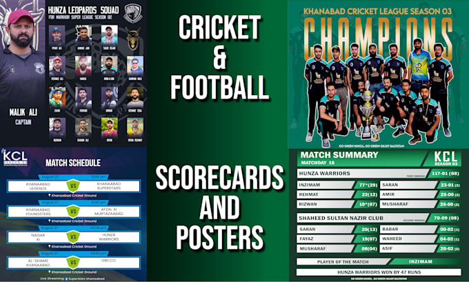 Design customized sports scorecards and posters for you by Shayan_alyy ...