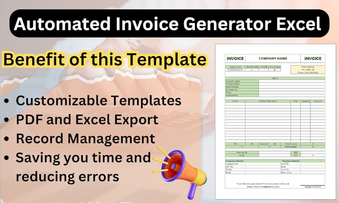 Design automation microsoft excel invoice by Muralikrishn196 | Fiverr