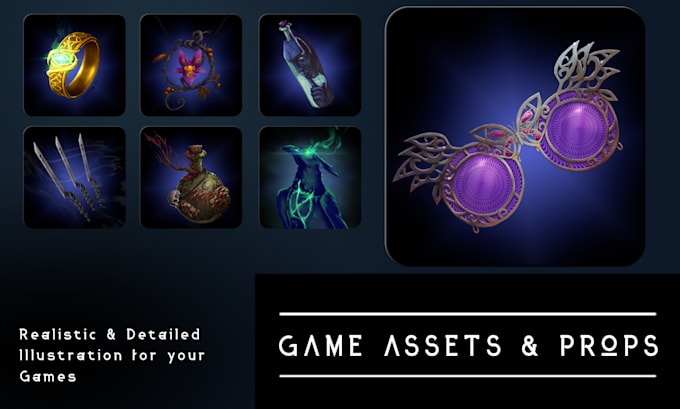 Create 2d ui assets, props, icons and elements for your game by Woosketch | Fiverr