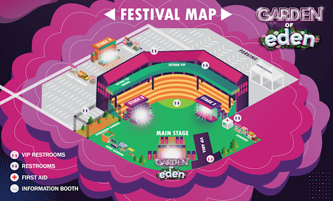 Do 3d vector event maps festival map illustrations by Designby_faisal ...