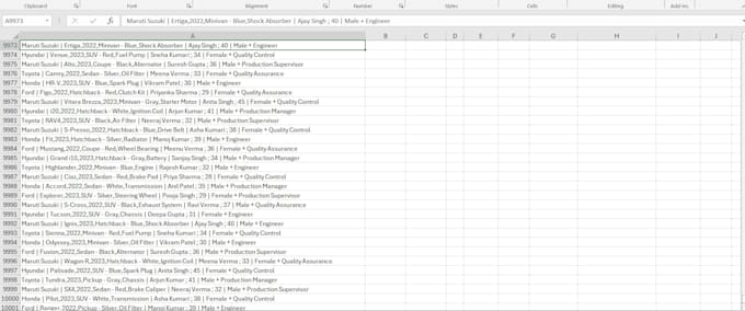 Split data from single excel cell into multiple columns by Devillbadshah | Fiverr