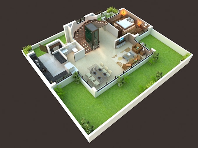 Do 2d and 3d plan renders for residences and other buildings by Varsha ...