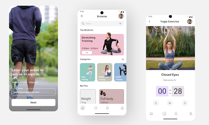 Create unique mobile app ui ux design in figma by Aqsa_28110 | Fiverr