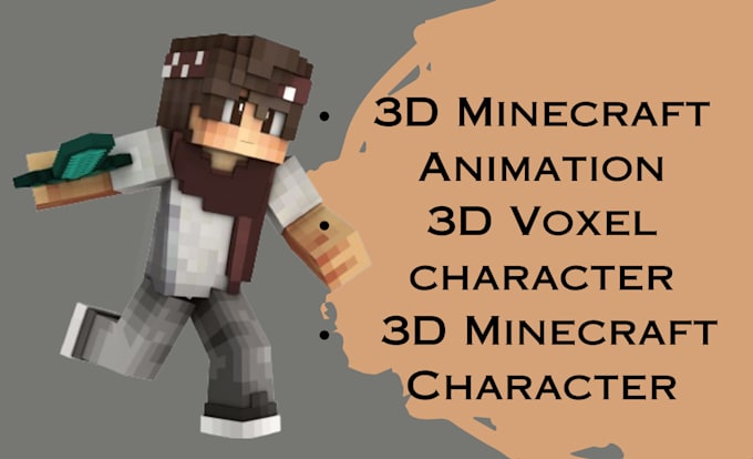 Create 3d minecraft animation,3d voxel character, 3d minecraft ...