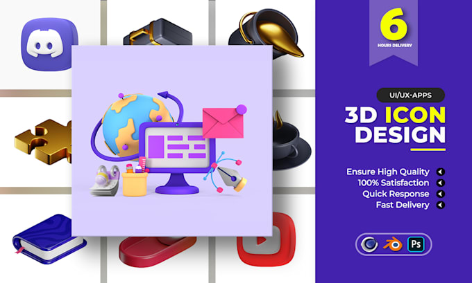 Create high quality modern 3d icon or favicon design in 6 hours by ...