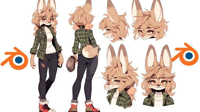 Create reference sheet for custom vrchat, furry and vtuber character by ...