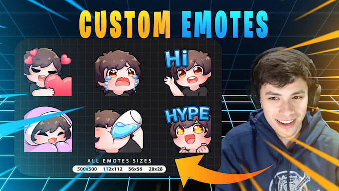 Create custom and animated emotes for you by W1ckygimshan | Fiverr