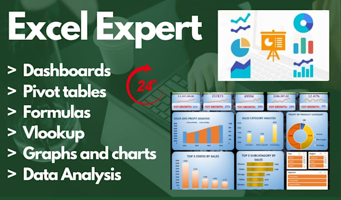 Create Excel Graphs Pivot Tables Vlookup And Interactive Dashboards