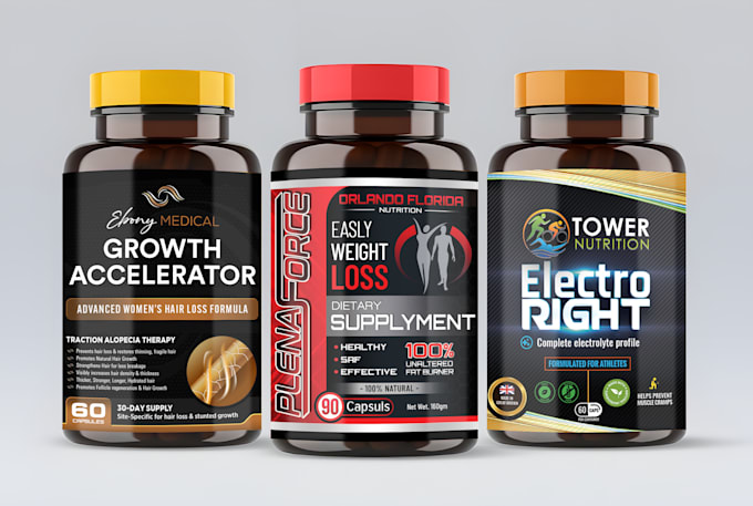 Do supplement label design and product packaging by Mehak3521 | Fiverr