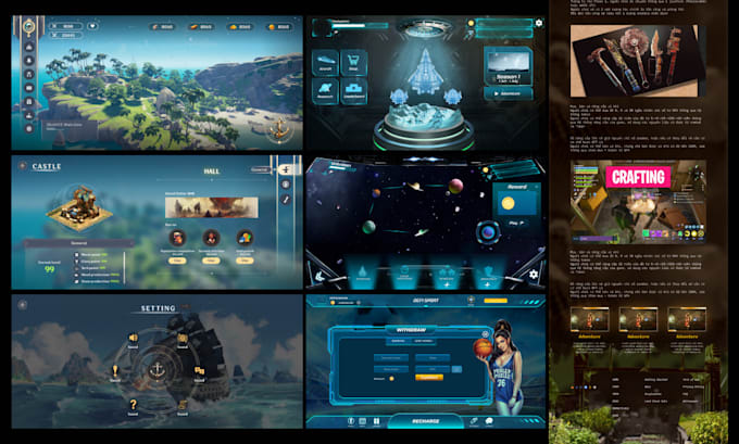 Design modern game ui ux for your pc and mobile by Goldenseafi14 | Fiverr