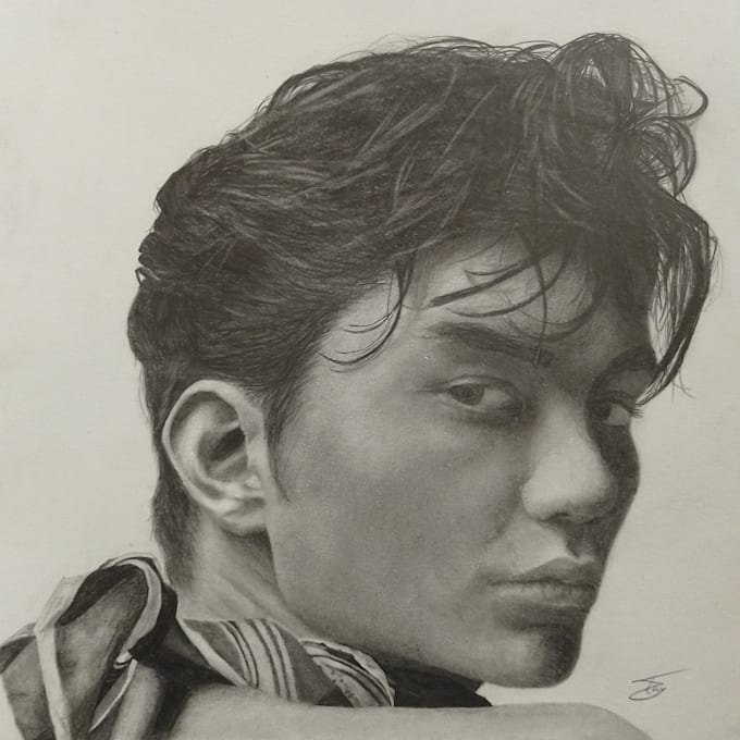 Custom portraits with graphite pencils by Eloyfta | Fiverr