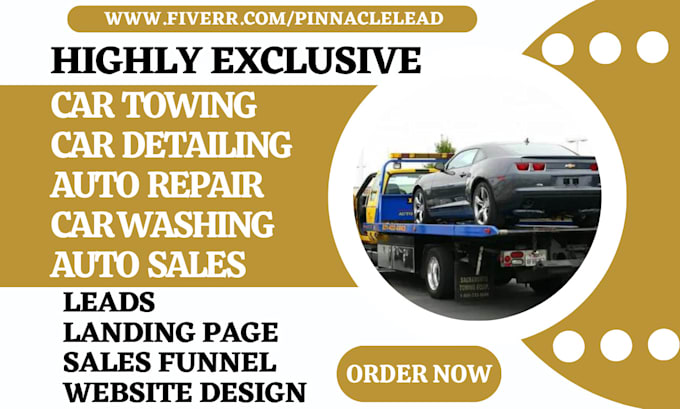 Generate car towing car detailing auto detailing auto repair leads ...