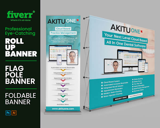 Design a professional roll up banner, flag pole banner or foldable ...