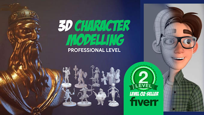 Make 3d character or model for 3d printing by Bmr_studioz | Fiverr
