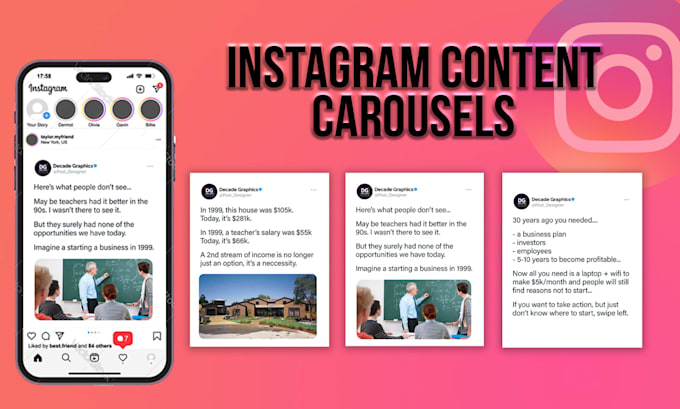 Create instagram carousels in twitter format by Decade_graphics | Fiverr