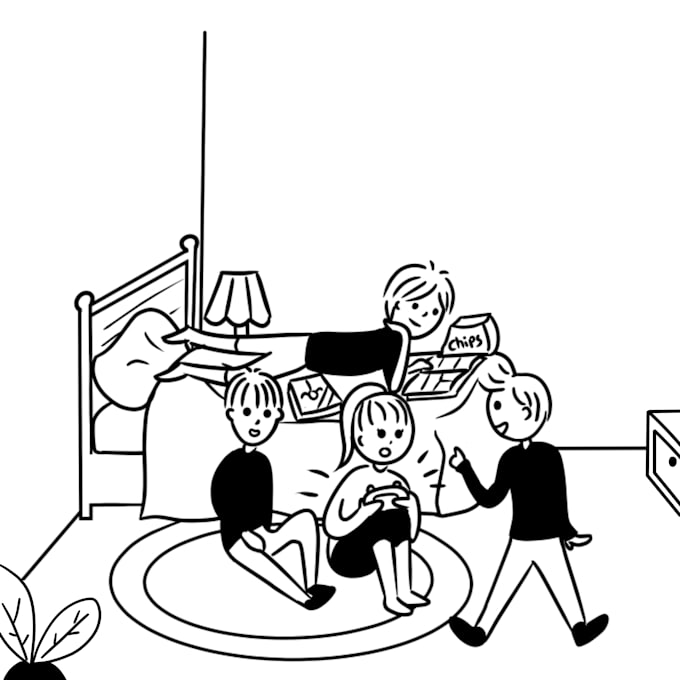 Draw cute line art minimalist illustration doodles by Doraartstudio ...