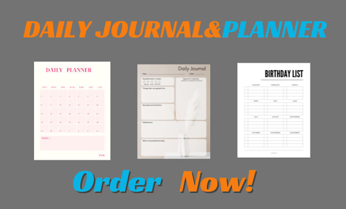 Design printable planner, journal, ebooks, logbook, calendar, kdpcover ...