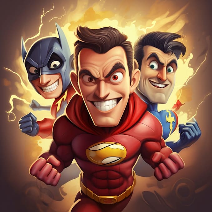 Do an amazing superhero character, cartoon drawing by Somossani | Fiverr