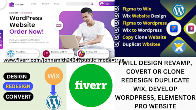 Do wix website design or redesign development elementor wix to wordpress seo by Johnsmith2434 ...