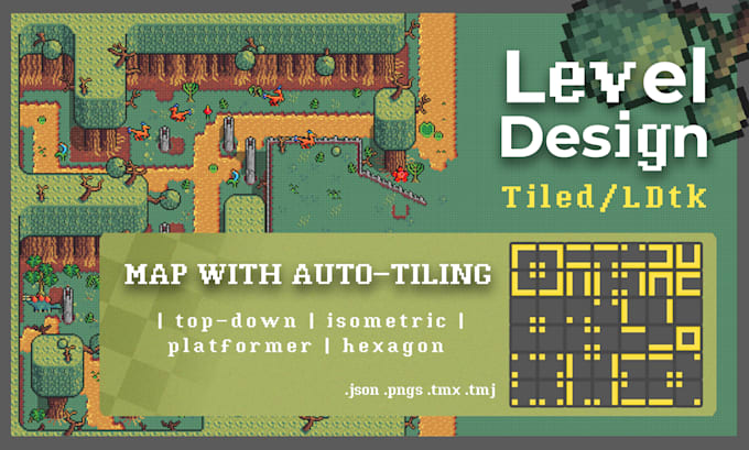 Design game level in tiled, ldtk with autotiling by Karolasikora | Fiverr