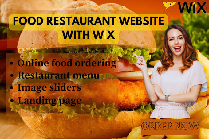 Create restaurant website design online food ordering with wix, landing ...