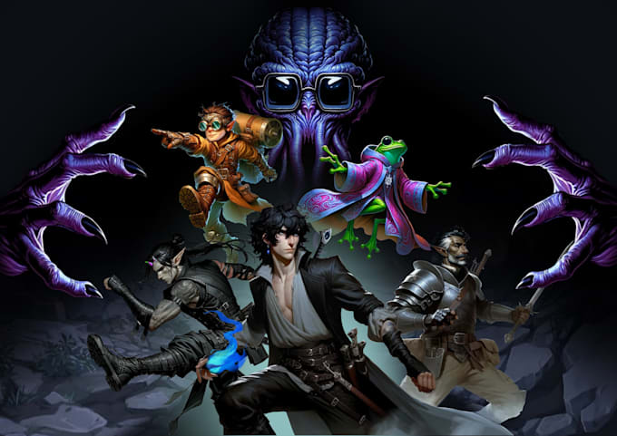 Draw your dnd, character or party, pathfinder ,star wars, vampire, gdr ...