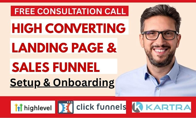 Build sales funnel landing page on kajabi clickfunnels kartra ghl ...