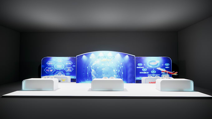 Create standard booths 3d by Danghuyax | Fiverr