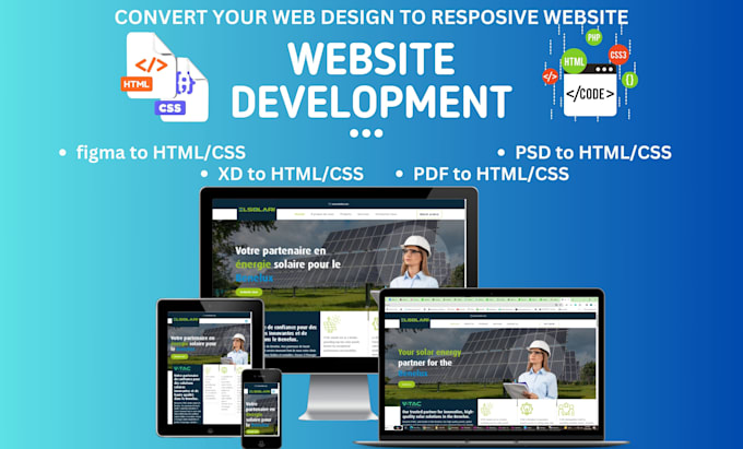 Convert figma, psd, adobe xd to a responsive html website by Talha ...