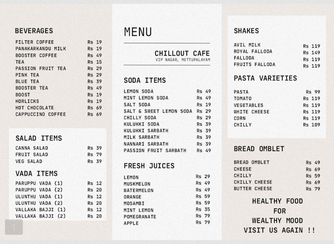 Do best menu card templates for restaurants by Hariharan5253 | Fiverr