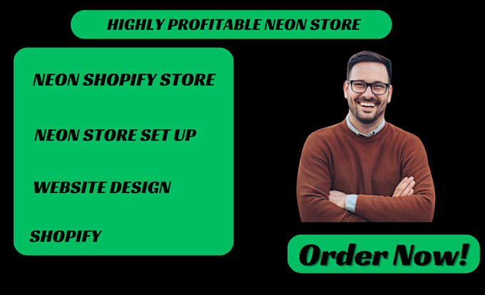 Do a neon shopify store neon logo with neon store set up by Paul_idaa ...