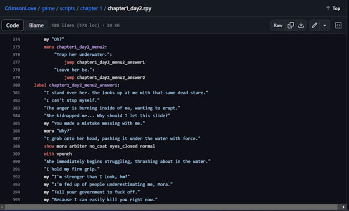 Code your visual novel by Sadieannika | Fiverr