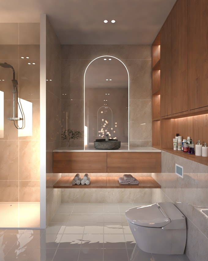 Create 3d render for your bathroom by Youmoux | Fiverr