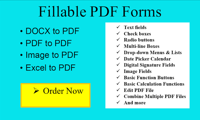 Create or convert forms to fillable pdf forms in 24 hours by Ferzeentahir | Fiverr