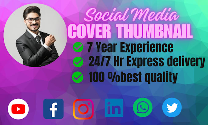 Design facebook cover,linkedin thumbnail instagram cover by Faheem912 ...