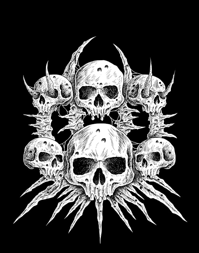 Custom artwork skull art death metal style for tshirt by Harrygrinder ...