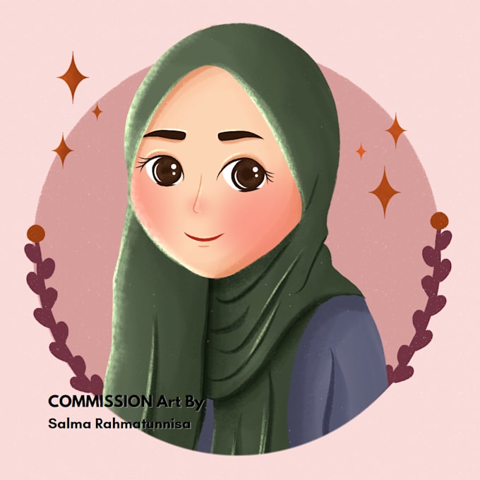 Draw a cute portrait illustration by Salmart_ | Fiverr
