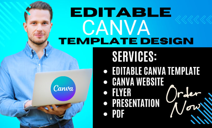 Design editable canva template, presentations, pdf, canva website by ...